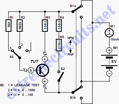 Transistor Tester Circuit Diagram